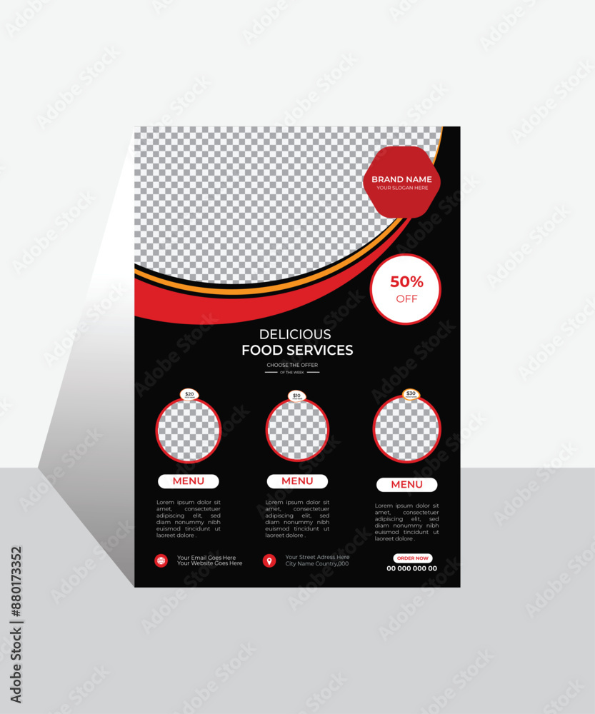Restaurant, commercial restaurant flyer, creative modern editable ...