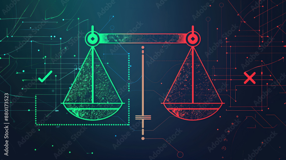 Decisive Balance: True vs. False Decision-Making Symbols with Check ...