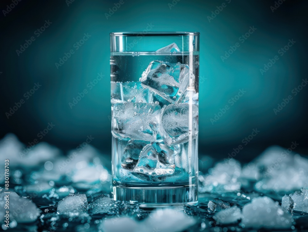 Refreshing Icy Cold Water in a Tall Glass, Perfect for Hydration and ...
