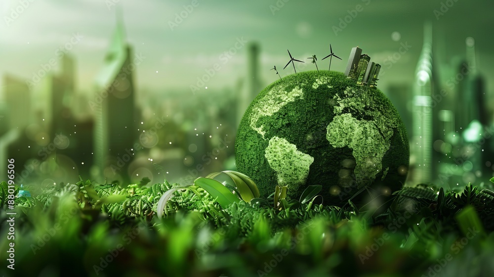 World Environment Day concept: A green city dedicated to saving the ...