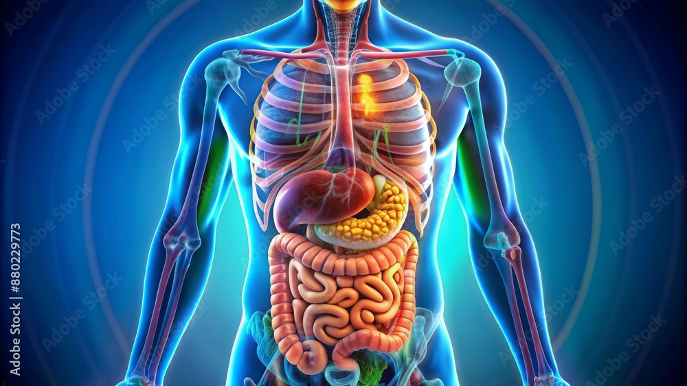 Colorful 3D illustration of female reproductive system organs including ...