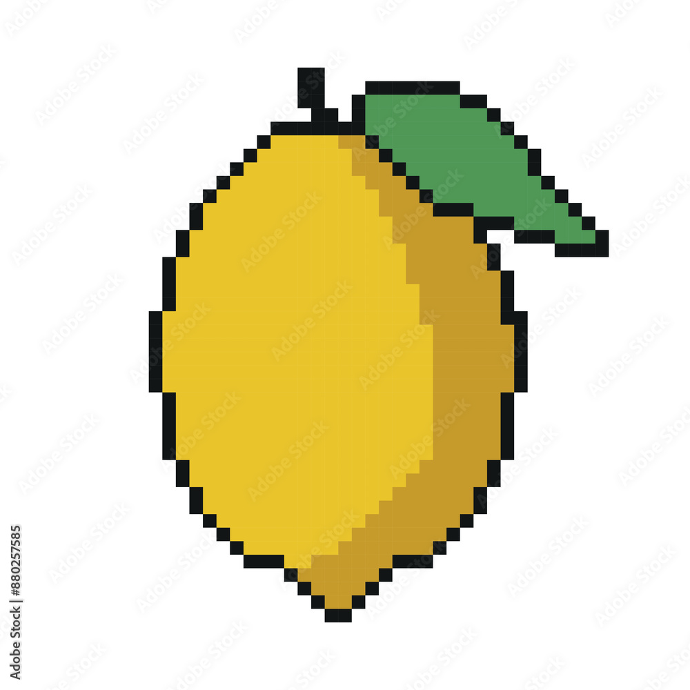 Pixel Graphic Lemon. Vector illustration isolated on white background ...