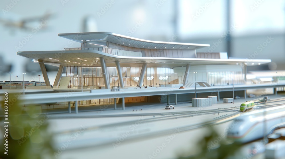 Generate a photo realistic image of a maquette depicting a ...