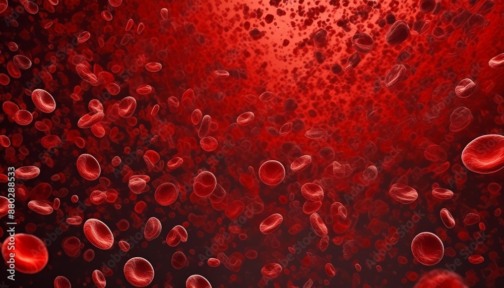 Microscopic Enlargement of Blood Cells - Blood Cell flowing through ...