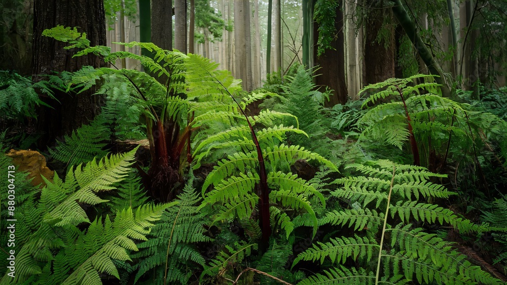 Ferns (various species) "Ferns, with their lush fronds, were a dominant ...