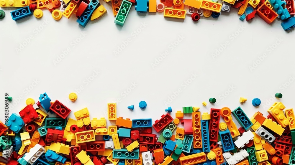 White background, white space in the center of picture. A pile of ...