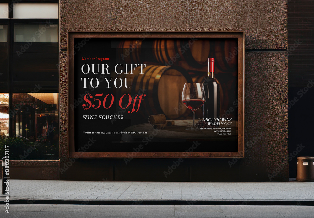 Window Sign Mockup With Generative AI Stock Template | Adobe Stock