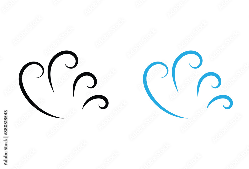 Wind vector icon. Puff of wind vector icon, air blow symbol. Simple ...