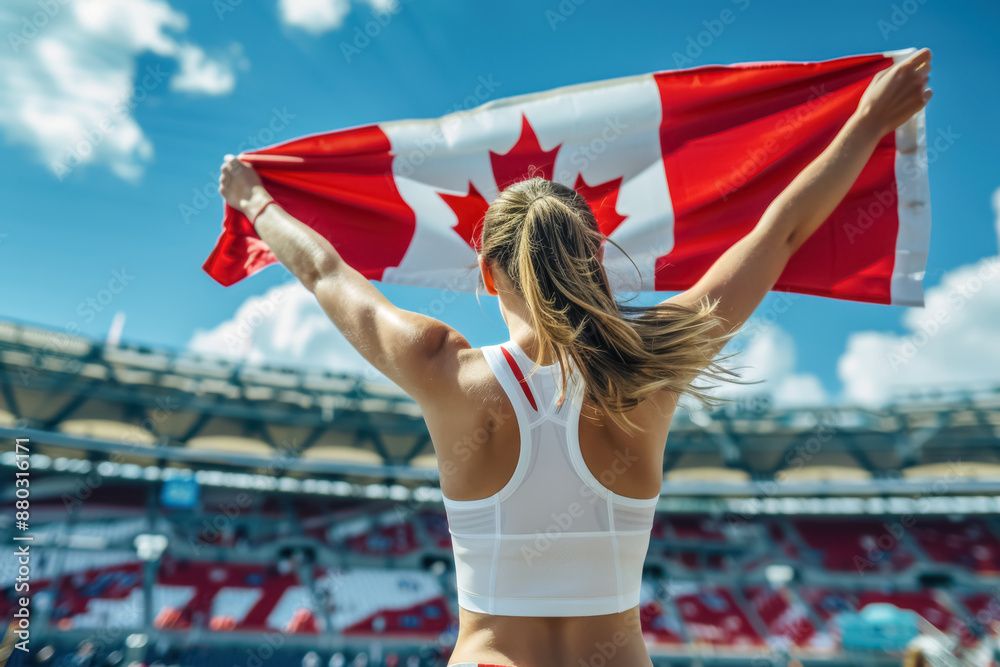 Canadian Athlete Celebrates Victory at Paris Olympics. A young blonde ...