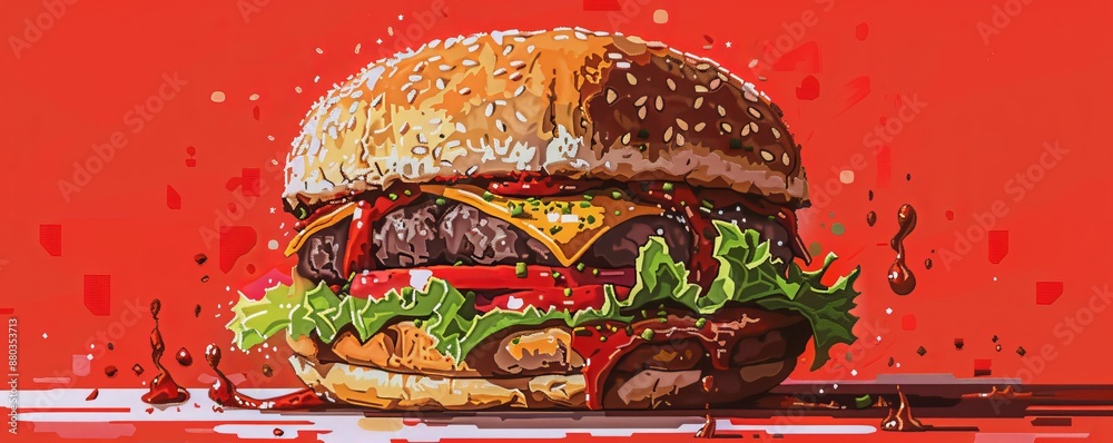 A pixel art rendition of a classic arcade game food, such as a ...