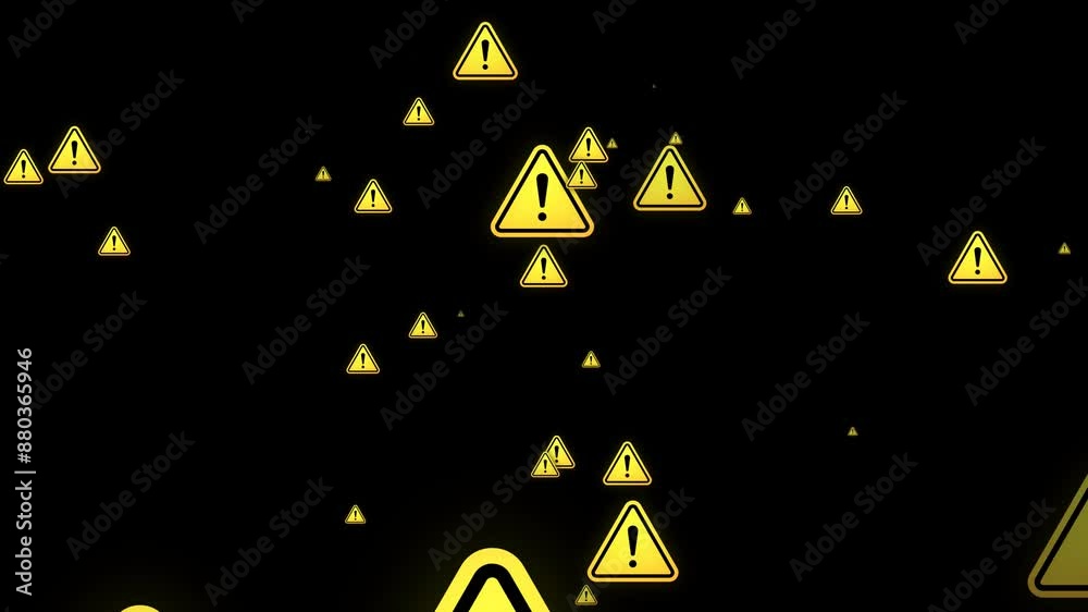 Alert Yellow Symbol Flying Animation. looping Animation, Alpha Channel ...