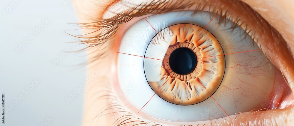 Detailed image of eye anatomy with labeled parts, Eye anatomy ...