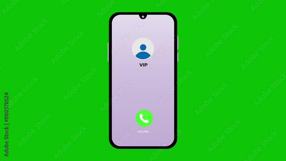 Incoming Call Ring Icon Phone Ring Sign Transparent Chroma Key. Green ...