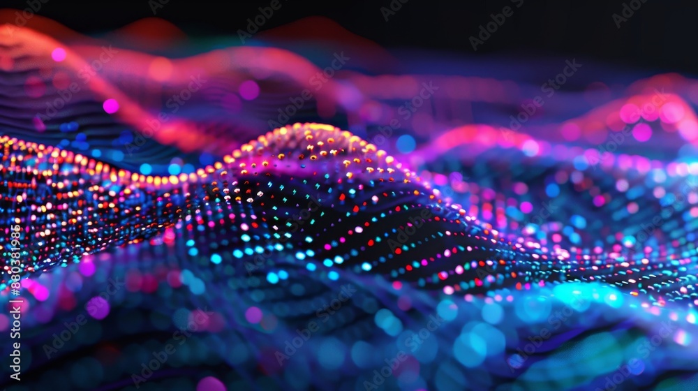 data visualizations, showcasing complex patterns, interconnected nodes ...