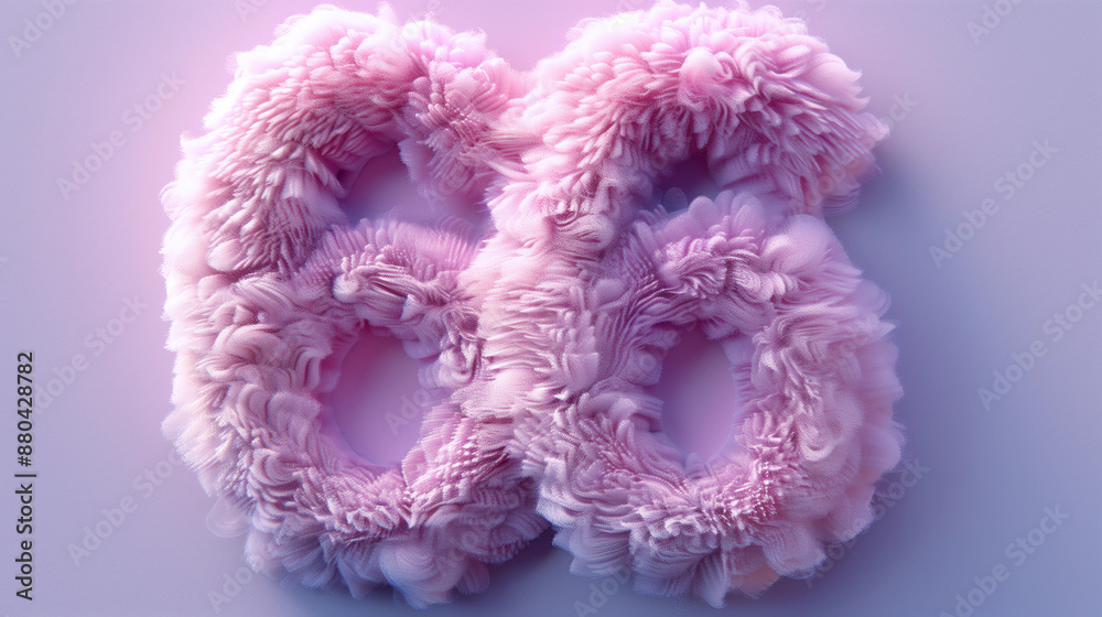 Pastel creative and fluffy number sixty six on festive background ...