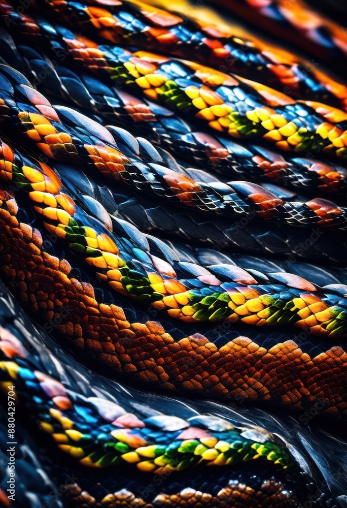 glistening snake scales amidst rocky natural texture background ...
