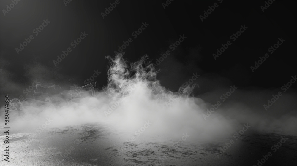 Smoke black ground fog cloud floor mist background steam dust dark ...
