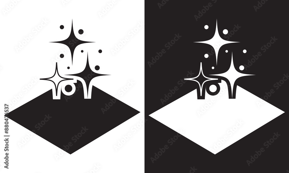 clean surface icon, easy cleaning, thin line symbol isolated on black ...