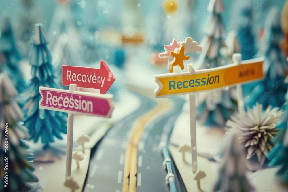 Stop-motion sequence of paper craft road signs morphing between ...