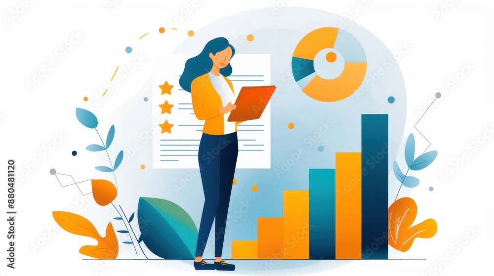 Assessment, Rating, Inference, person evaluating report, holding star ...