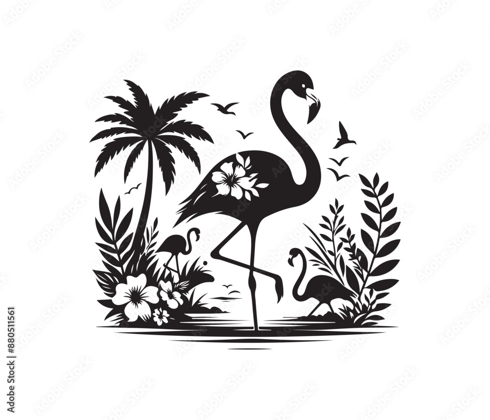 flamingo vector design,awesome flamingo svg,high resolution printable ...