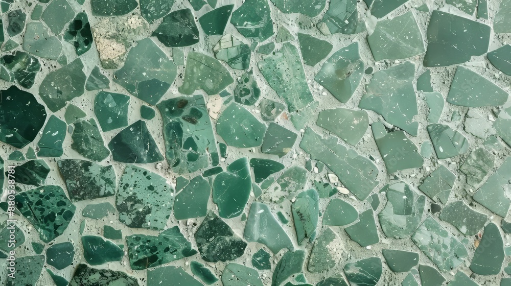 Terrazzo floor tile surface texture background with green mottling ...