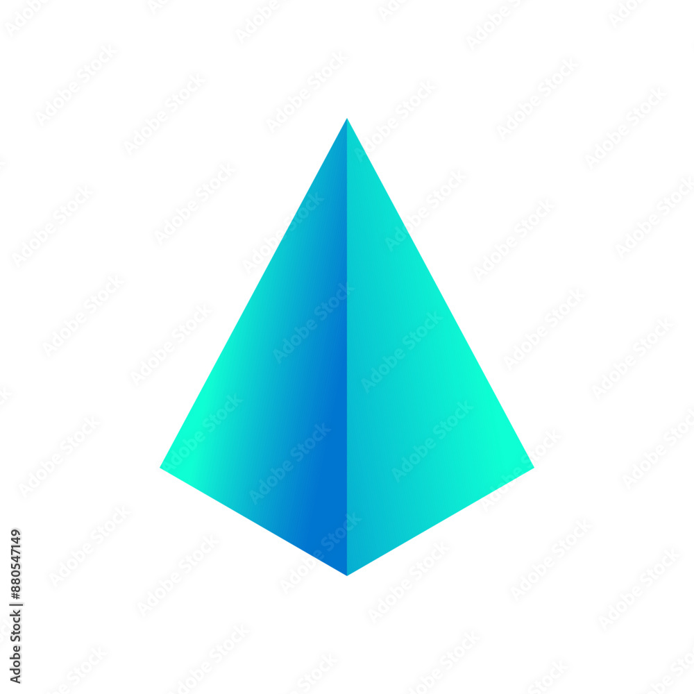 Vector square pyramid with gradients and shadow for game, icon, package ...