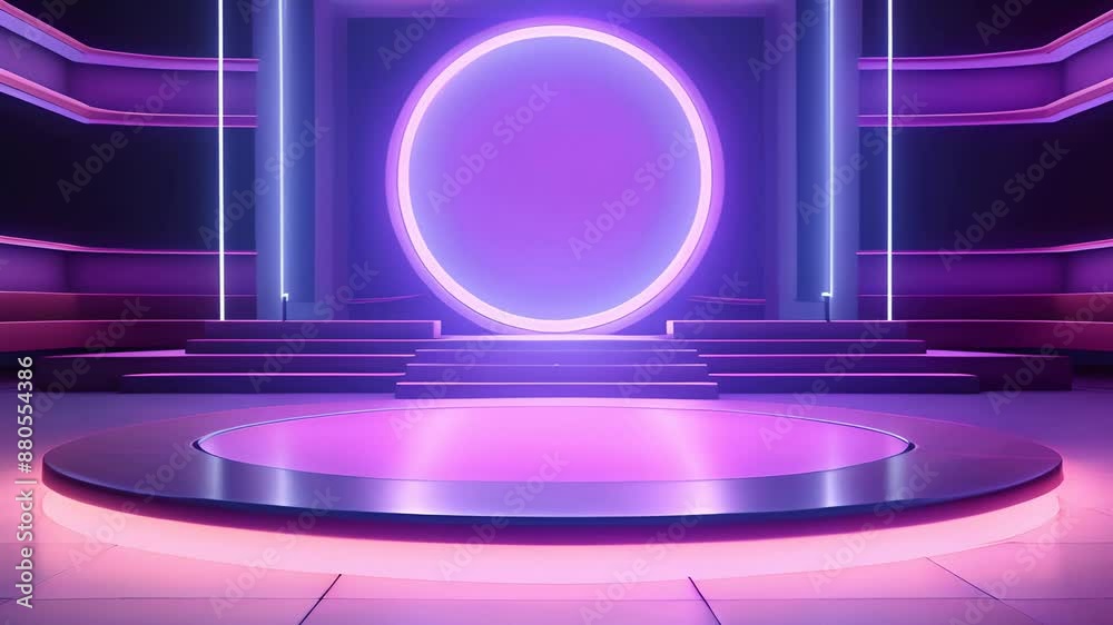 podium Futuristic showcase with platform for product displaying. Empty ...