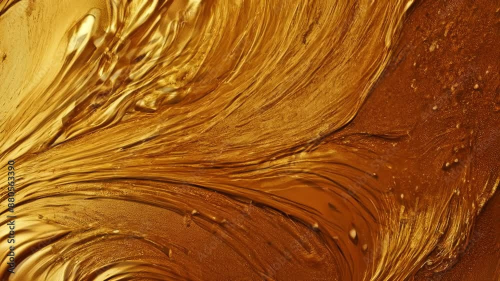 Gold acrylic liquid abstract background with sparkling gold Glitter ...