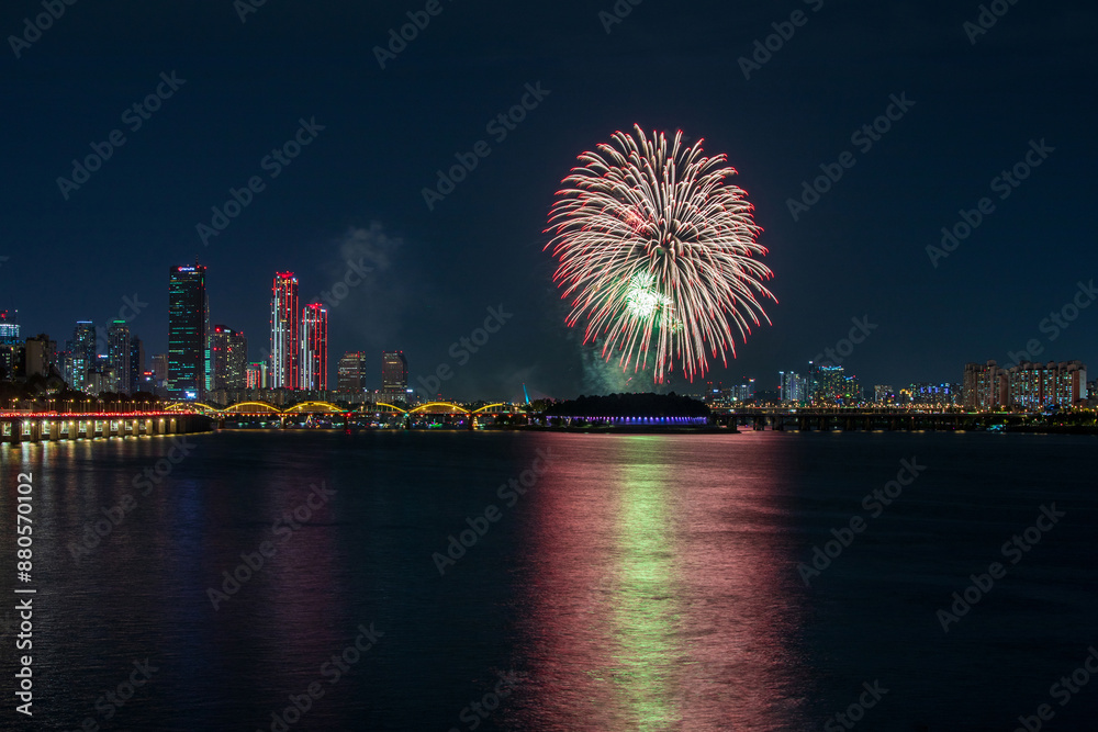 Yeouido, Yongsan-gu, Seoul, South Korea - October 7, 2023: Night view ...