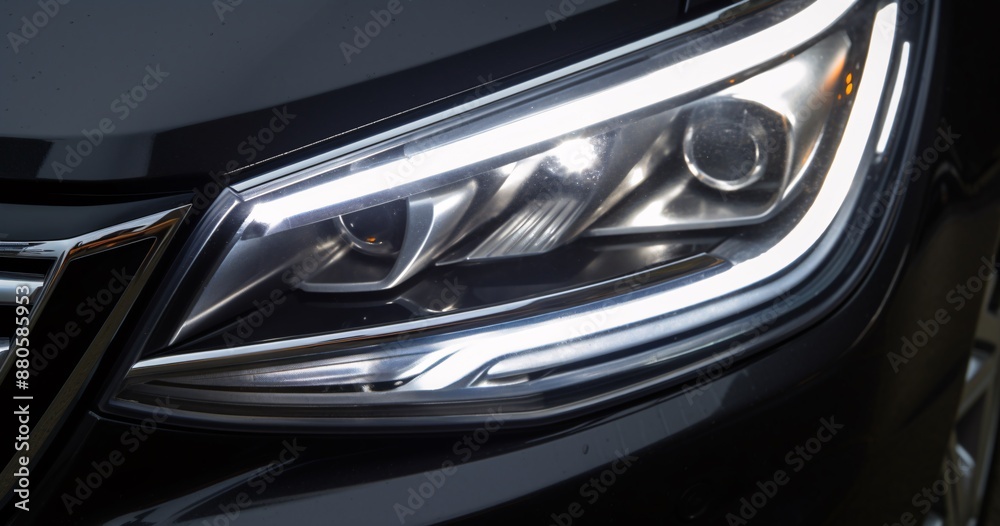 car headlight, prestigious car, Headlights detail, power buffer machine ...