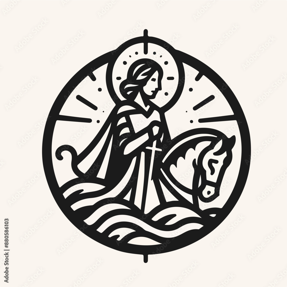 Vetor de Joan of Arc she was famous as heroine of France for her role ...