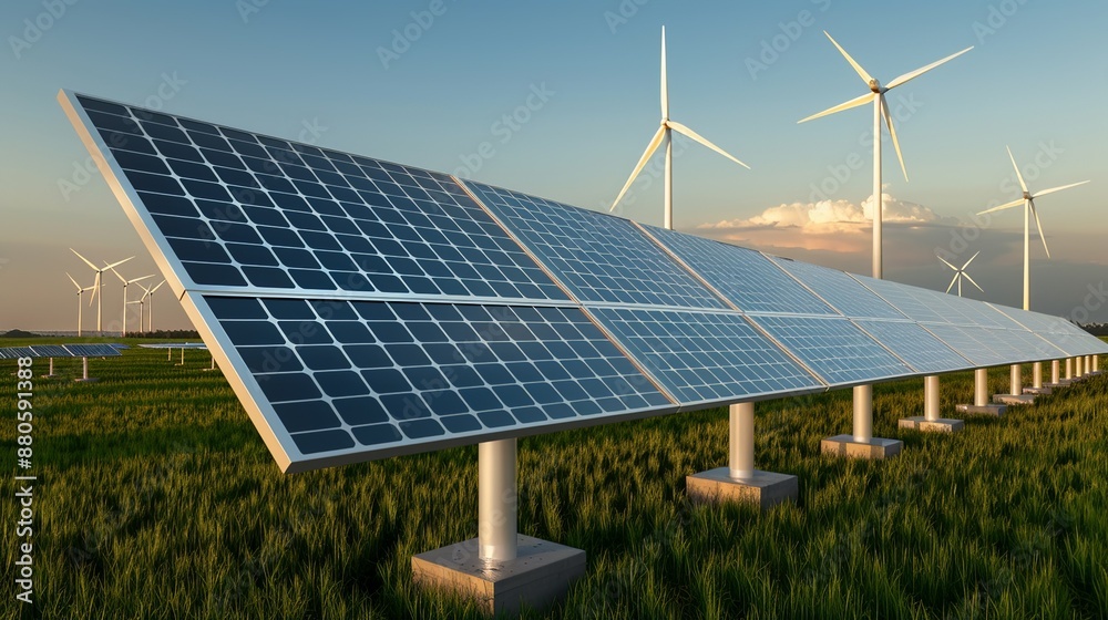 Artwork depicting renewable energy entrepreneurship, showcasing ...