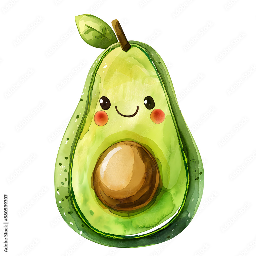 watercolor style avocado vector PNG, cute poster, vector element, PNG ...