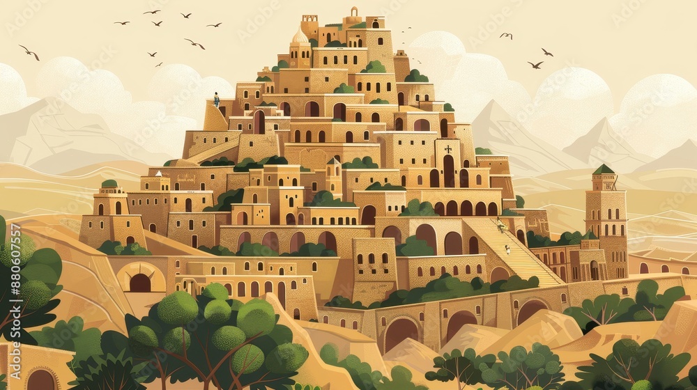 Genesis : The Tower of Babel , Biblical Illustration of Confusion of ...