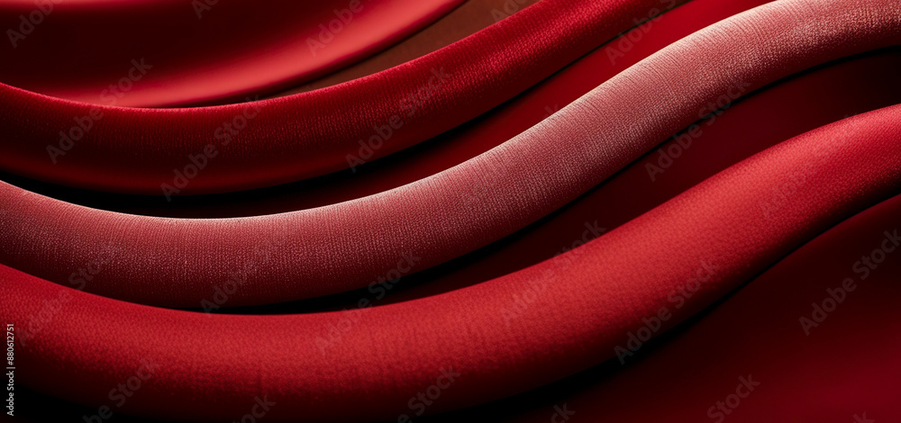 Red satin fabric waves, Elegant red fabric texture background, Curved ...