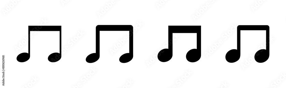 Music Notes Icon Set, Music Notes Symbol, Music Notes Wave, Musical ...