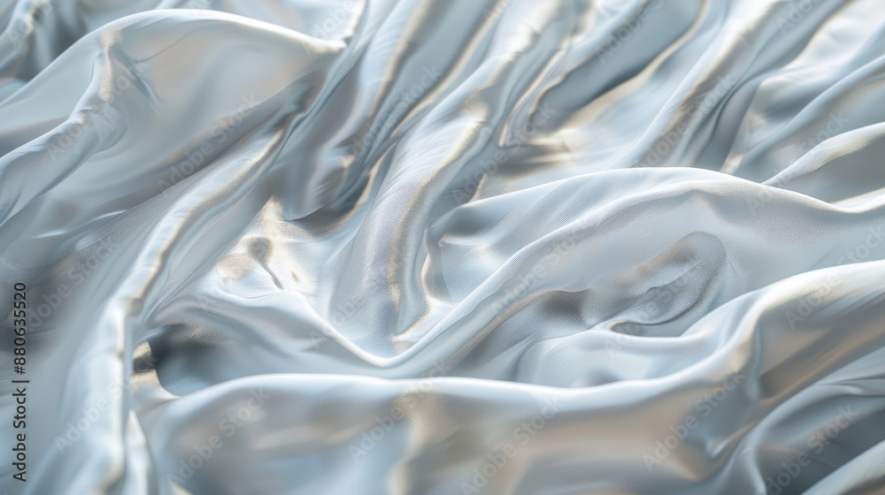 Silky smooth white fabric with a faint gray satin texture. The ...