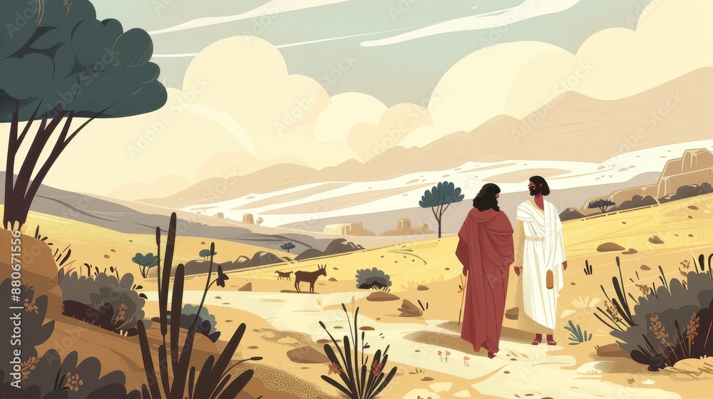 Genesis : Hagar and Ishmael , Biblical Illustration of Hagar Returning ...