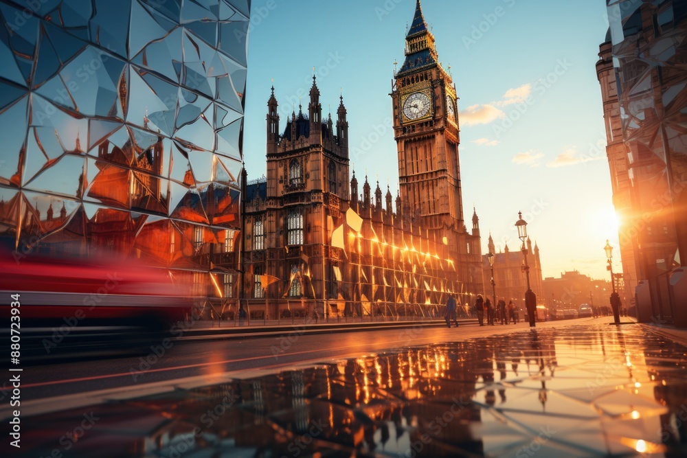 Time abstraction Big Ben in colors and shapes, a modern expression of ...