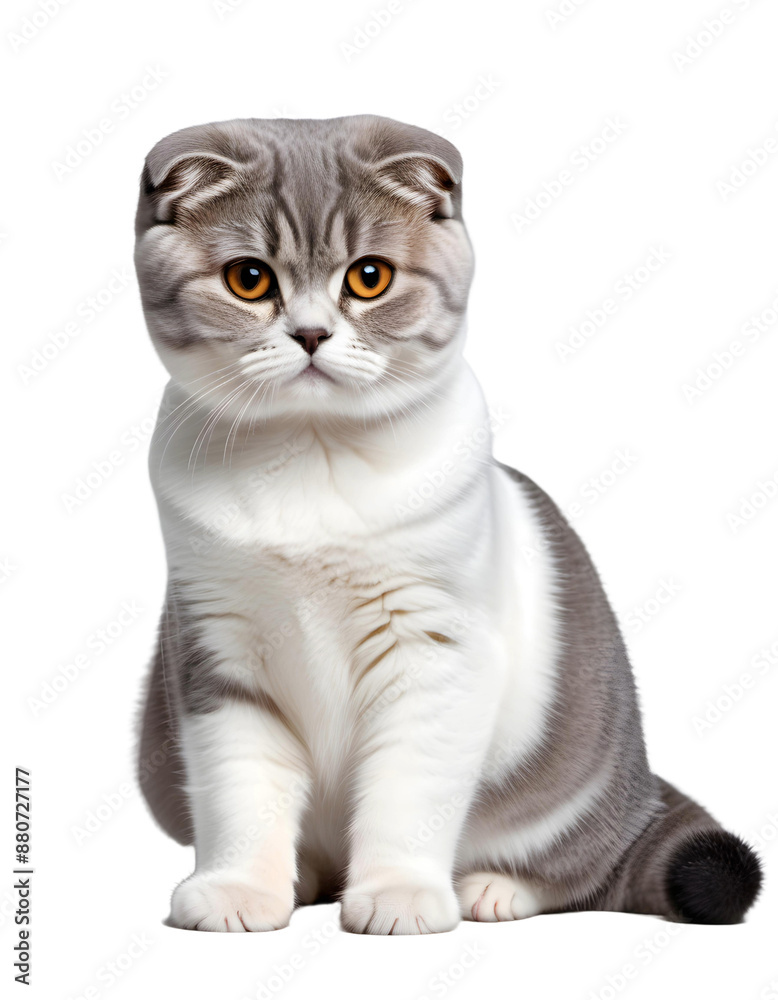 Cute cat sitting (transparent background) PNG with alpha channel. お座りして ...