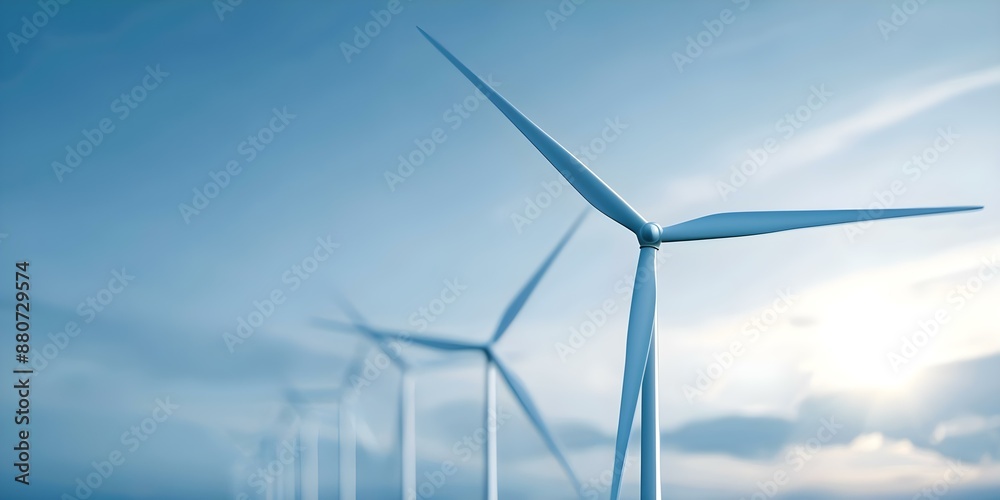 Renewable energy art featuring wind turbines and carbonneutral energy ...