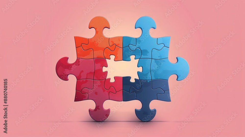 puzzle pieces flat design front view problem-solving cartoon drawing ...