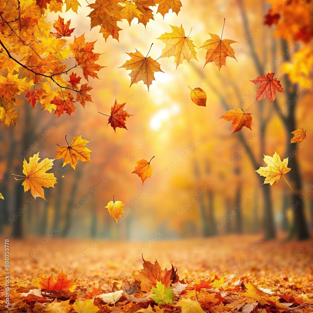autumn leave fall yo the ground background orange and yellow color ...