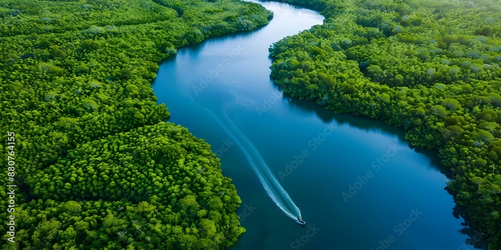 Aerial photo of Senegals Saloum Delta National Park showcasing mangrove ...