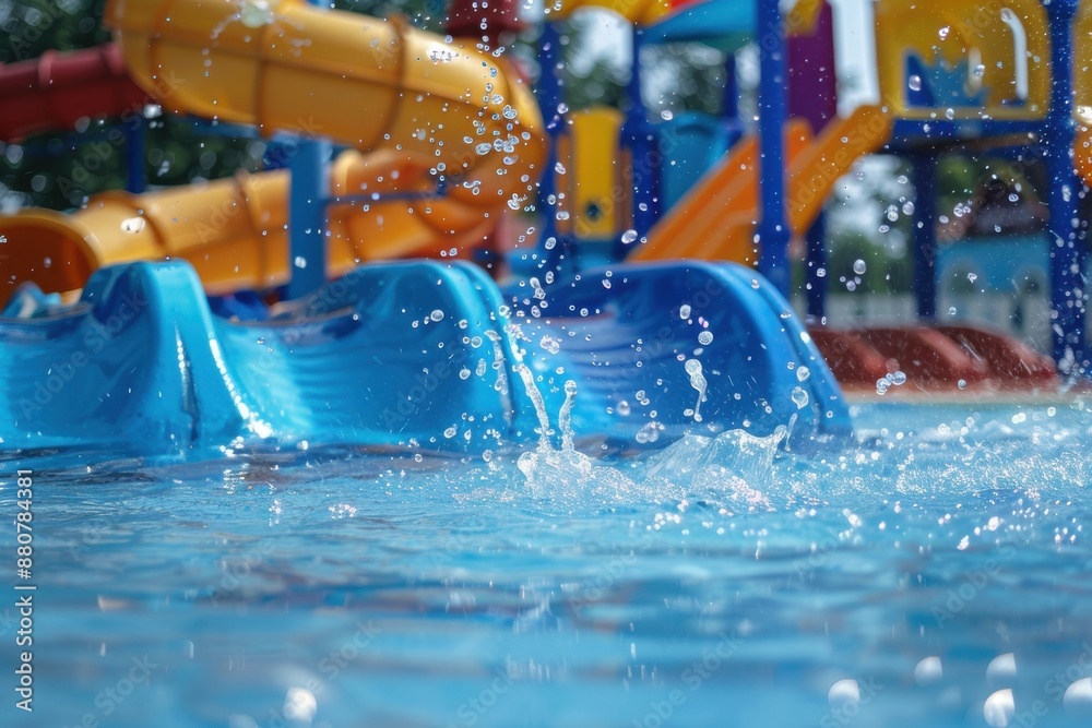 Water splashes make an exciting scene at the bottom of multiple ...