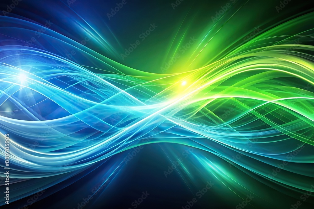 Abstract energy flow in green and blue hues dynamic wallpaper creation ...