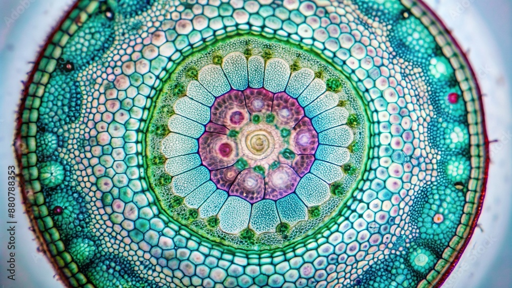 Cross section Dicot Monocot and Root of Plant Stem under the microscope ...