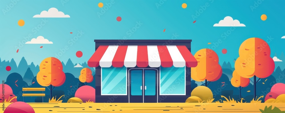 sale flyer flat design side view clearance cartoon drawing Triadic ...