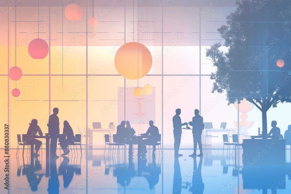 people at work in minimal gray, office - team members brainstorming ...